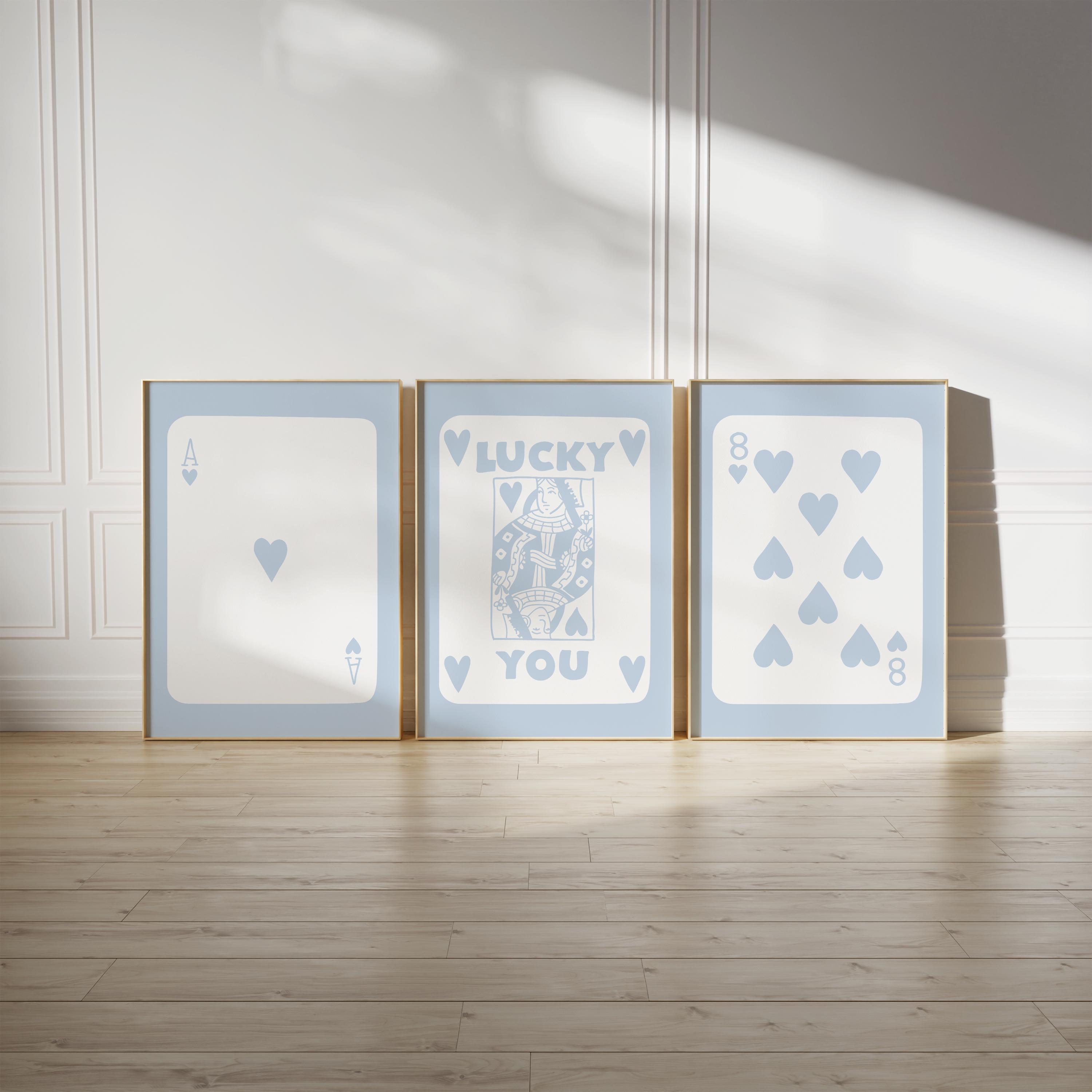 Blue and White Trendy Set of 6 Prints, Light Blue Preppy College Dorm ...
