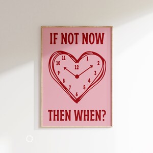 Pink Red Retro Print, Affirmation Poster, Preppy Aesthetic Print, Love ...
