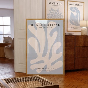 Pastel Blue Matisse Print Set of 8 Matisse Exhibition Poster Neutral ...