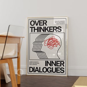Overthinkers Digital Download Print, Retro Wall Art, Unique Eclectic ...