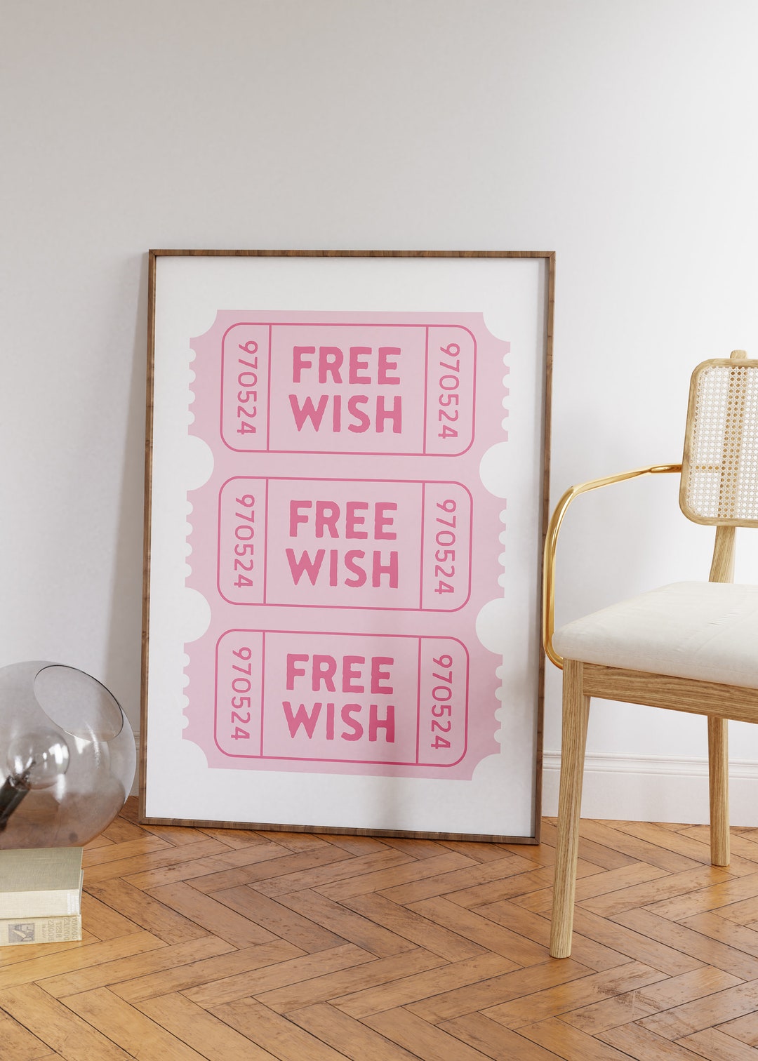 Pink Retro Ticket Wall Art Trendy Printable Art Pink Trendy Wall Art ...