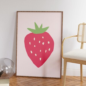 Strawberry Print Digital Download Retro Strawberry Fields Poster Flower ...