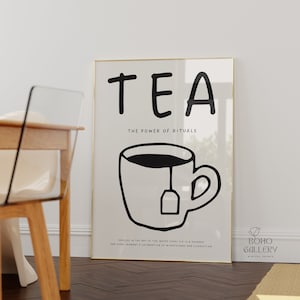 Cup of Tea Art Print, Dining Room Poster, Food Print, Llustration ...