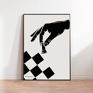Chess Prints Gallery Wall Set of 2 Vintage Chess Poster Retro Wall Art ...