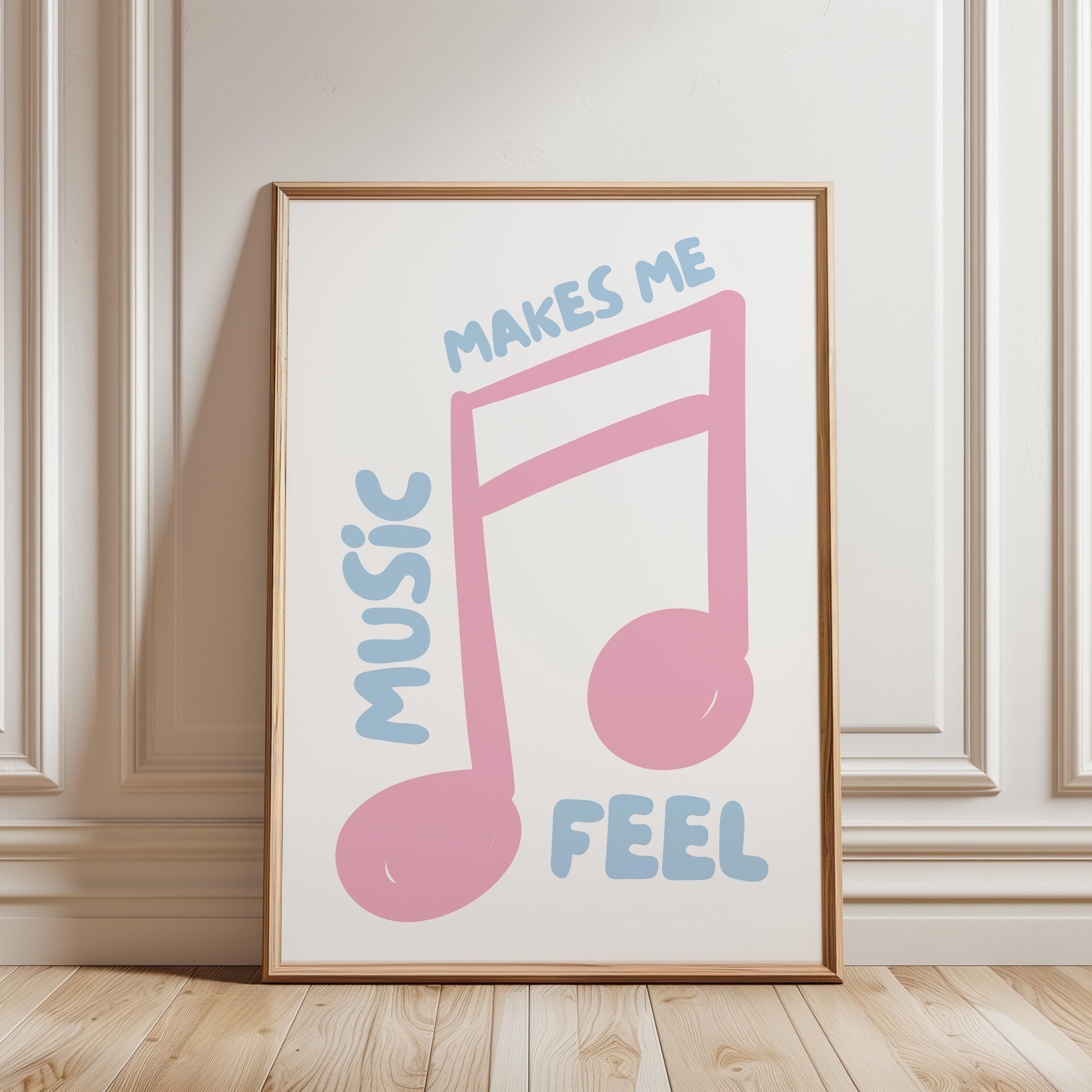 Pink & Blue Music Note Print: Preppy Dorm Decor (digital Download) - Etsy