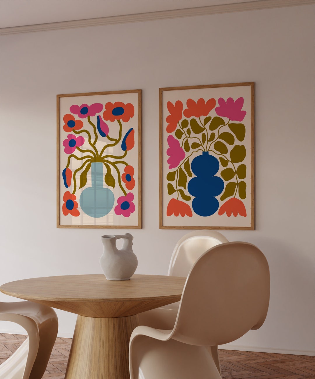Abstract Floral Art Trendy Print Funky Print Retro Floral Art Danish ...