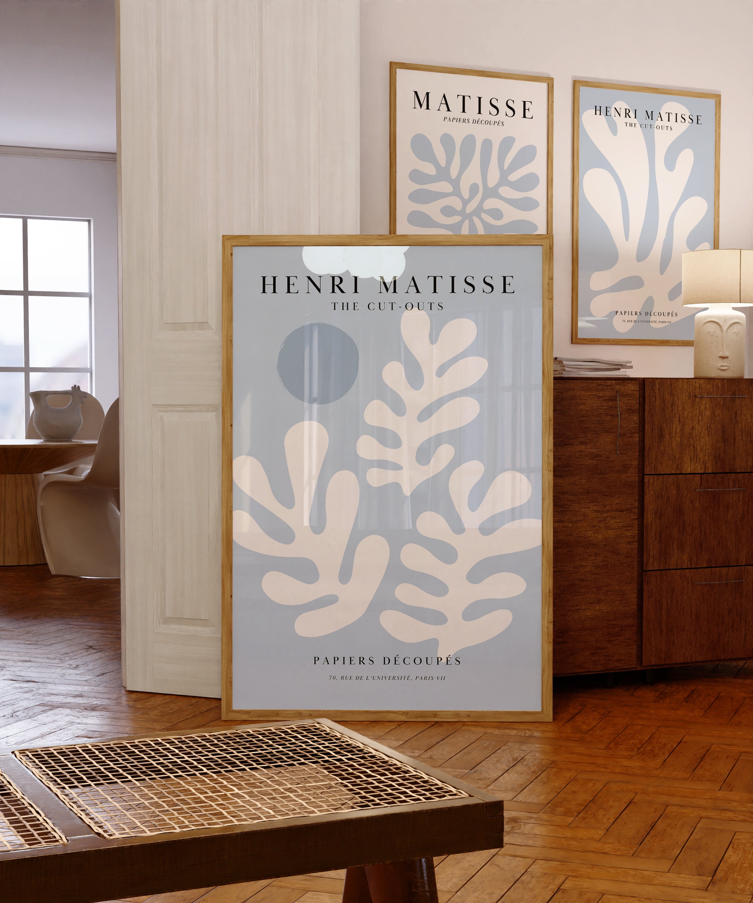 Matisse Print Set of 3 Blue Matisse Print Blue Gallery Wall Set Light ...