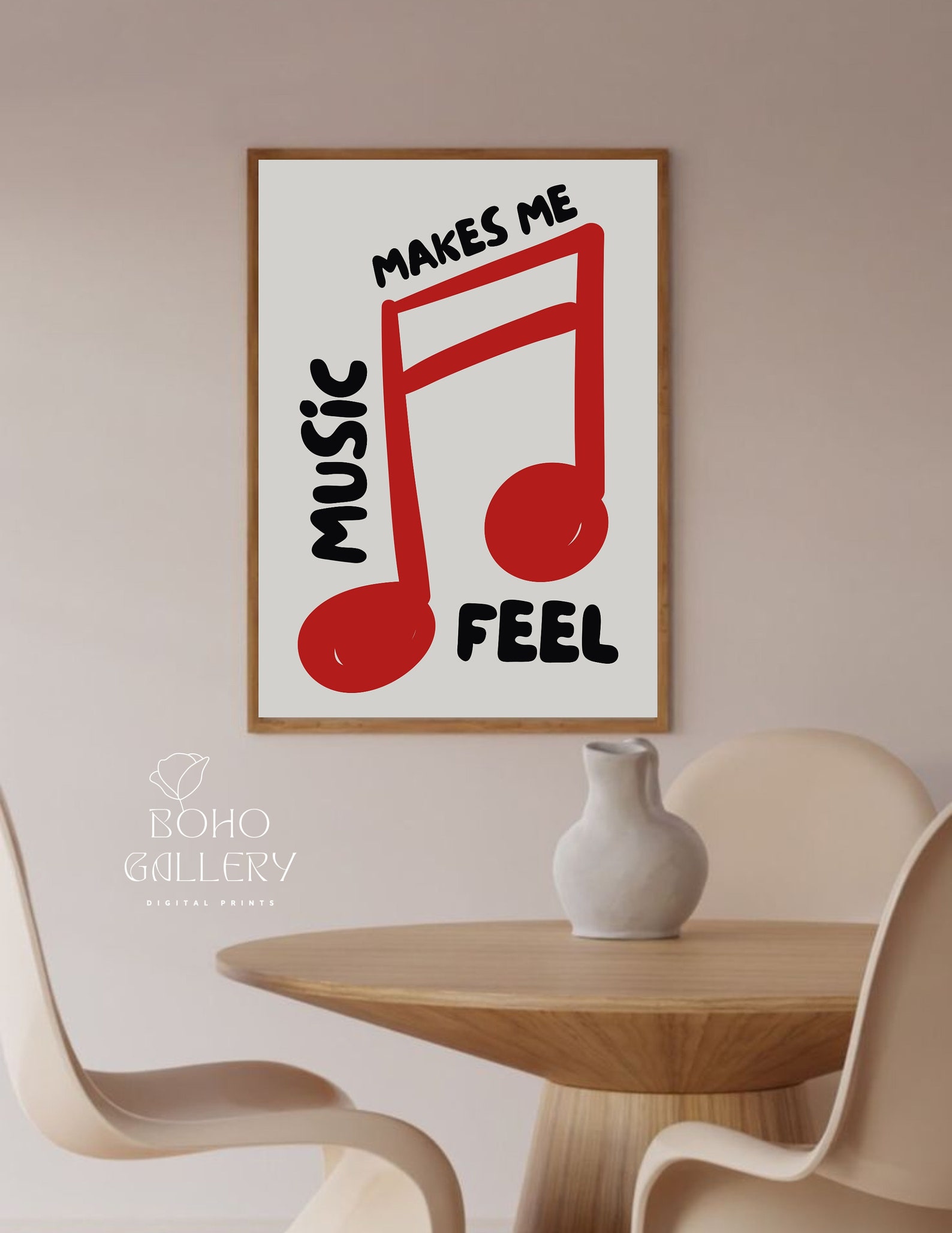 Retro Music Note Poster, Groovy Wall Art (digital Download) - Etsy