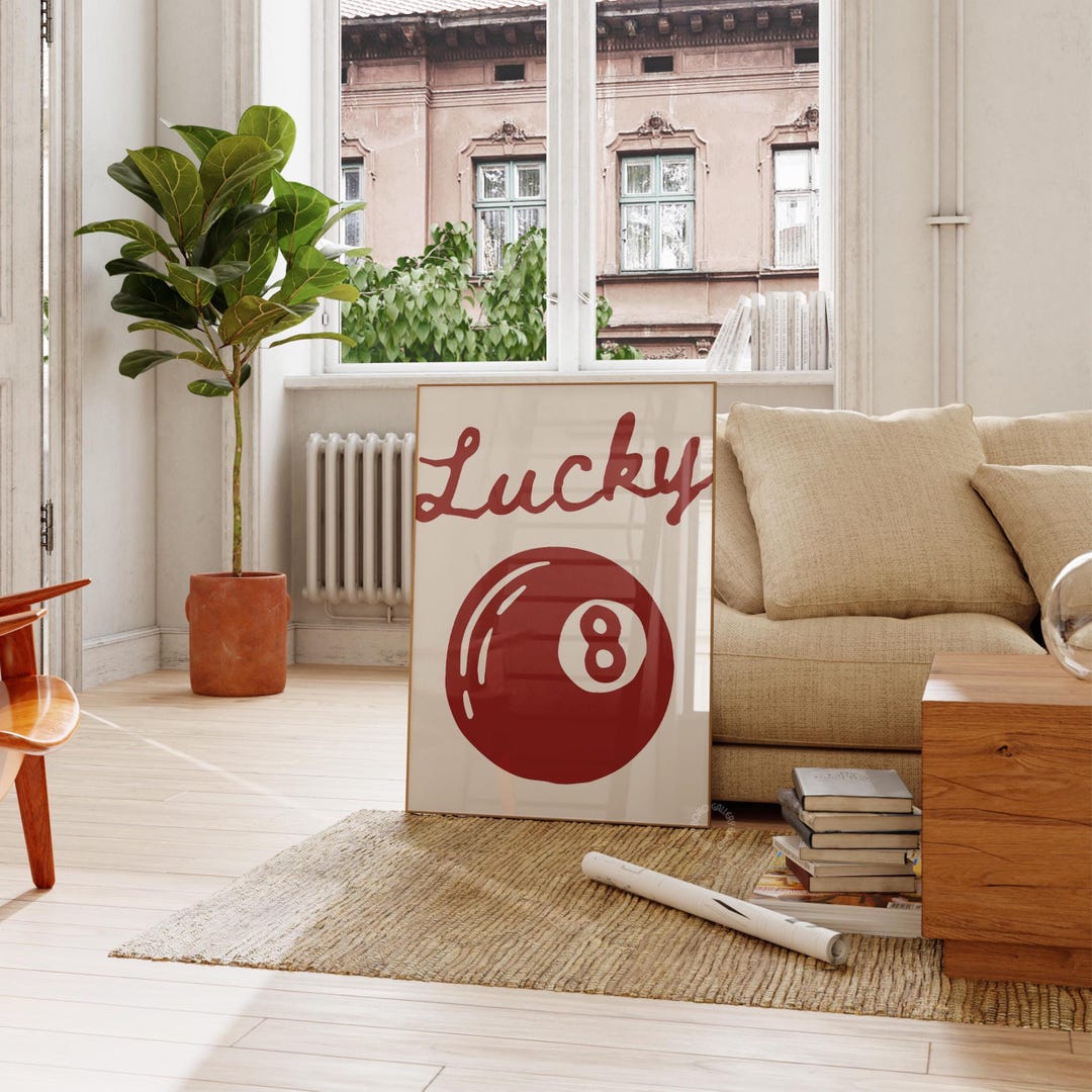 Red 8 Ball Poster, Vintage Retro Print, Trendy Wall Art, 8 Ball Print ...