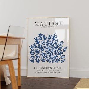 Navy Blue Henri Matisse Set of 3 Prints DIGITAL DOWNLOAD Matisse Prints Mid Century Modern ...