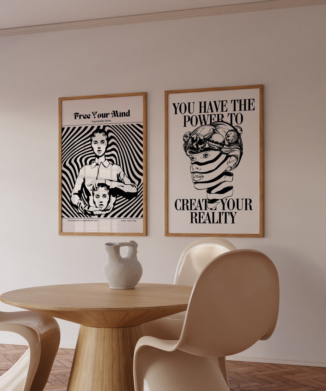 Psychedelic 70s Art Prints: Black Trippy Wall Decor (digital Download ...