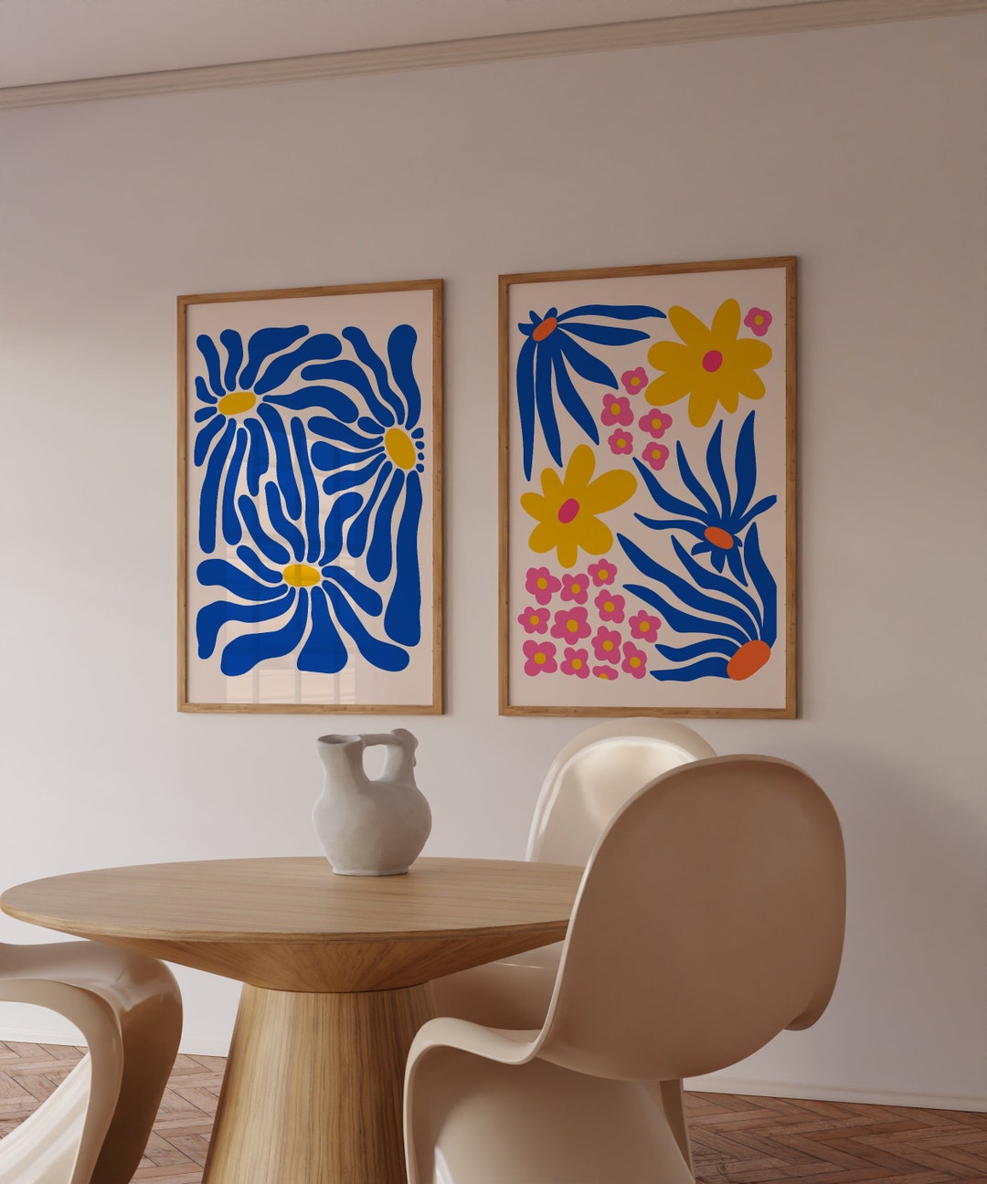 Botanical Print Set of 2 Blue Gallery Wall DIGITAL DOWNLOAD Living Room ...