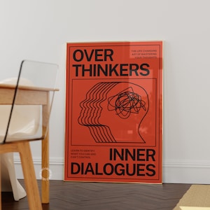 Retro Wall Art Set, Overthinkers Poster, Apartment Decor, Trendy ...