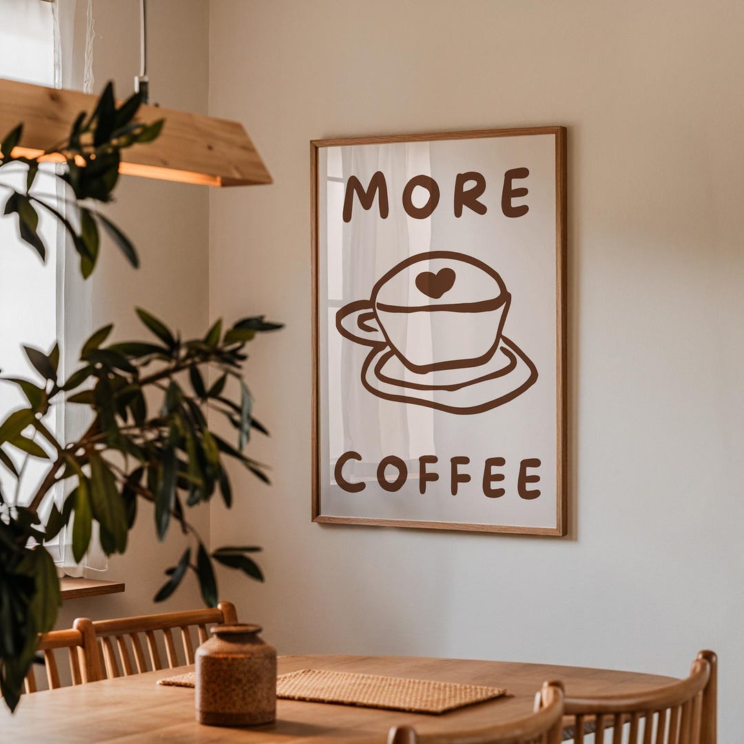 More Coffee Print, Coffee Station Wall Art Decor, Coffee Bar Print ...