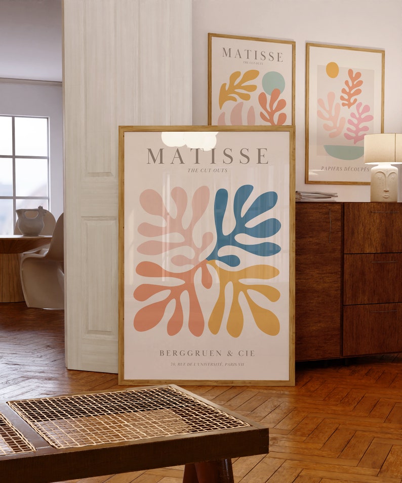 Danish Pastel Matisse Print Gallery Wall Art Set of 3 Exhibition Museum ...