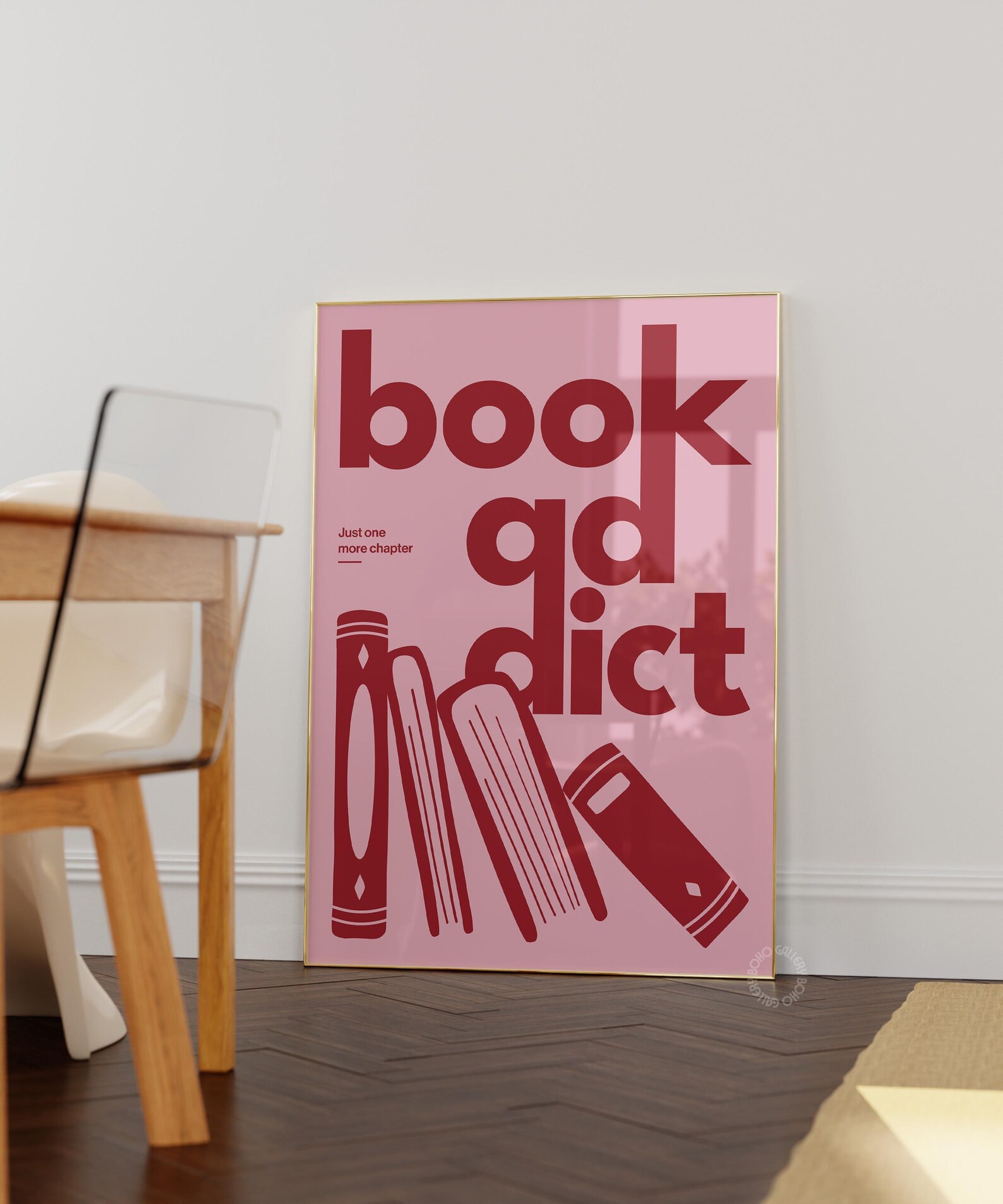 Book Lover Poster: Retro Book Stack Print (digital Download) - Etsy