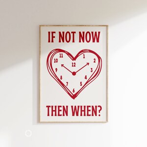 Red Heart Clock Print, Retro Wall Art (digital Download) - Etsy