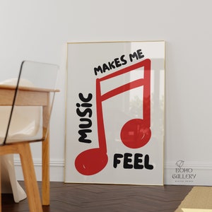 Retro Music Note Poster, Groovy Wall Art (digital Download) - Etsy