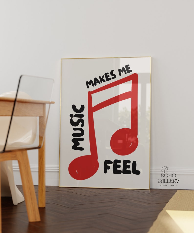 Retro Music Note Poster, Groovy Wall Art (digital Download) - Etsy