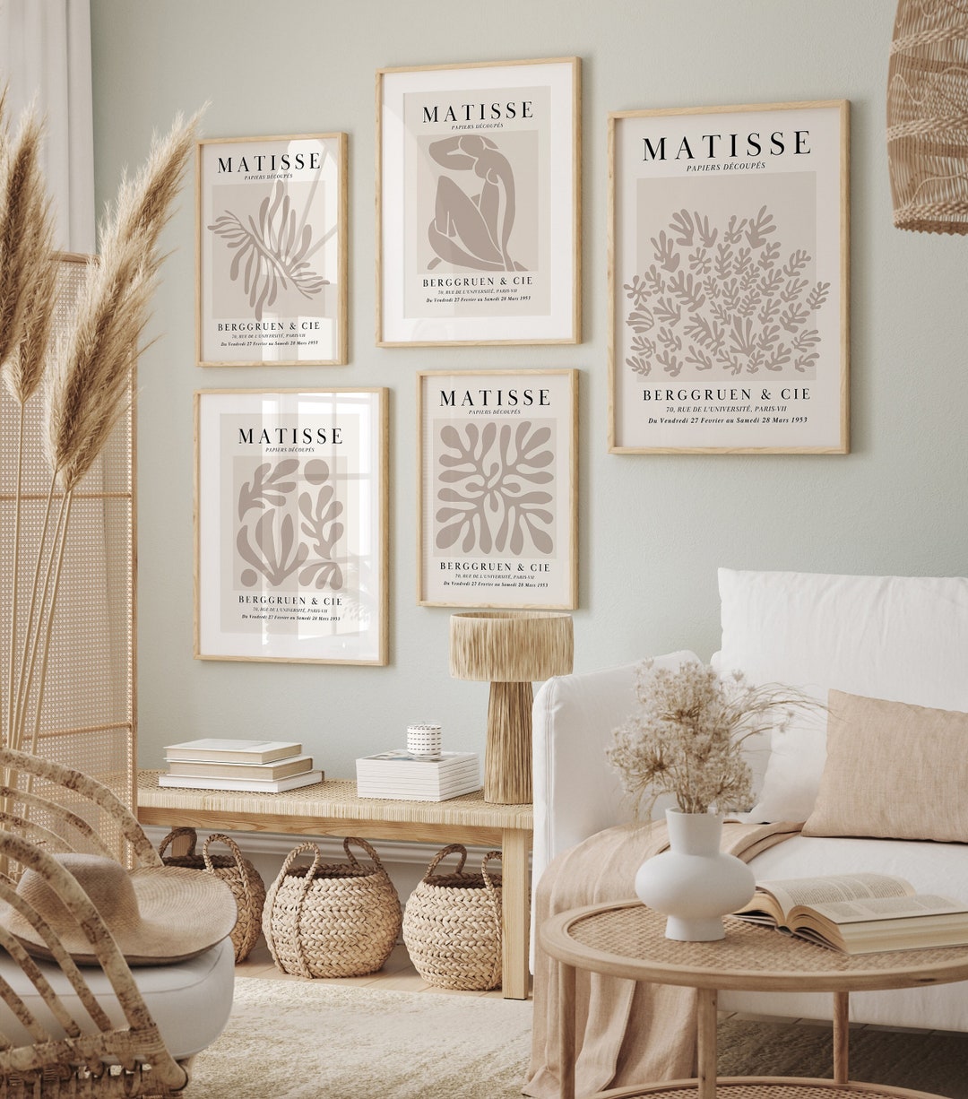 Neutral Gallery Wall Set, Beige Matisse Poster Set, Neutral Wall Art ...