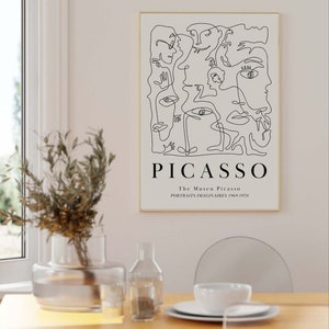 Neutral Wall Art Picasso Poster Printable Wall Art Minimalist Abstract ...