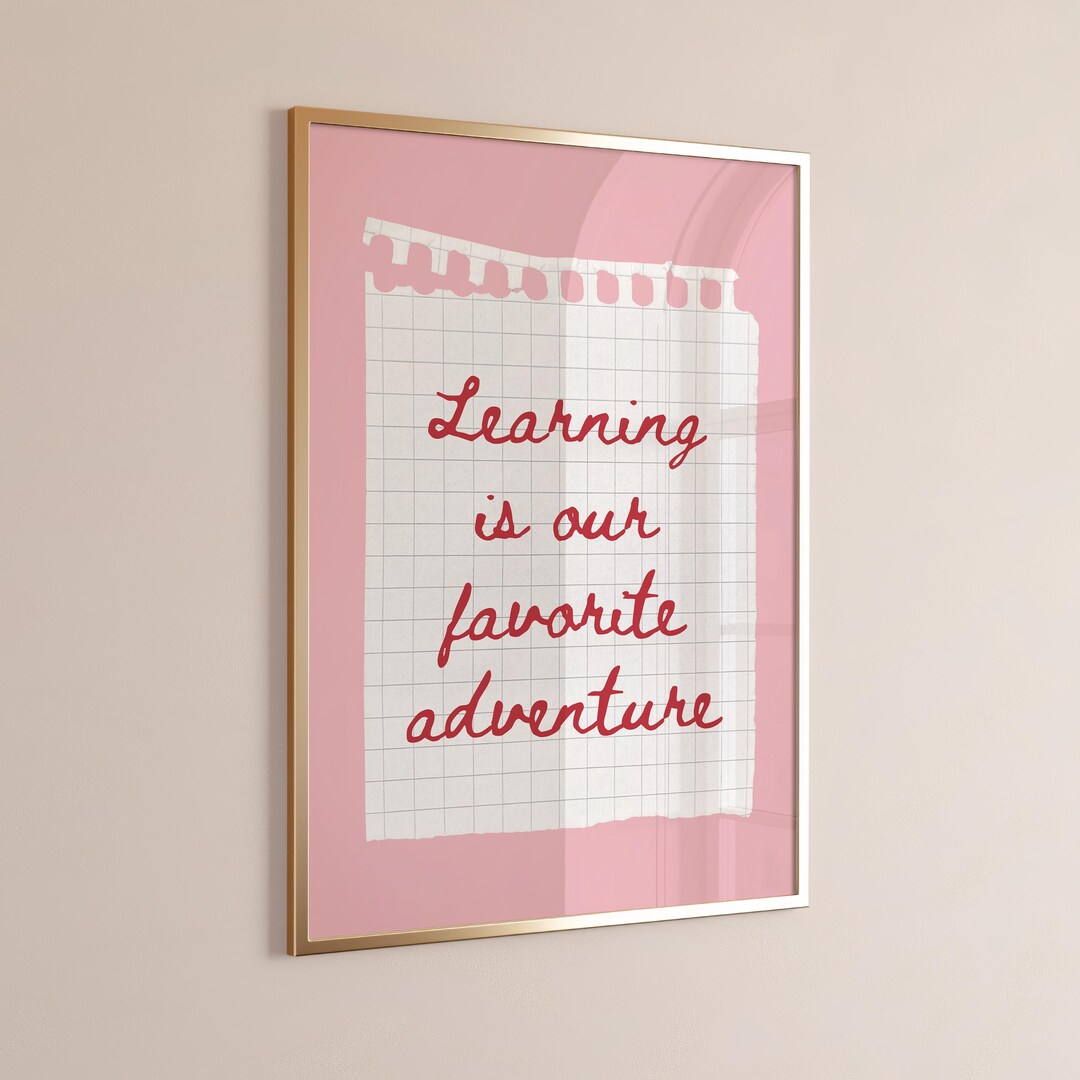 Learning Poster: Pink Prints for Kids & Toddler Room Girls, Nursery ...