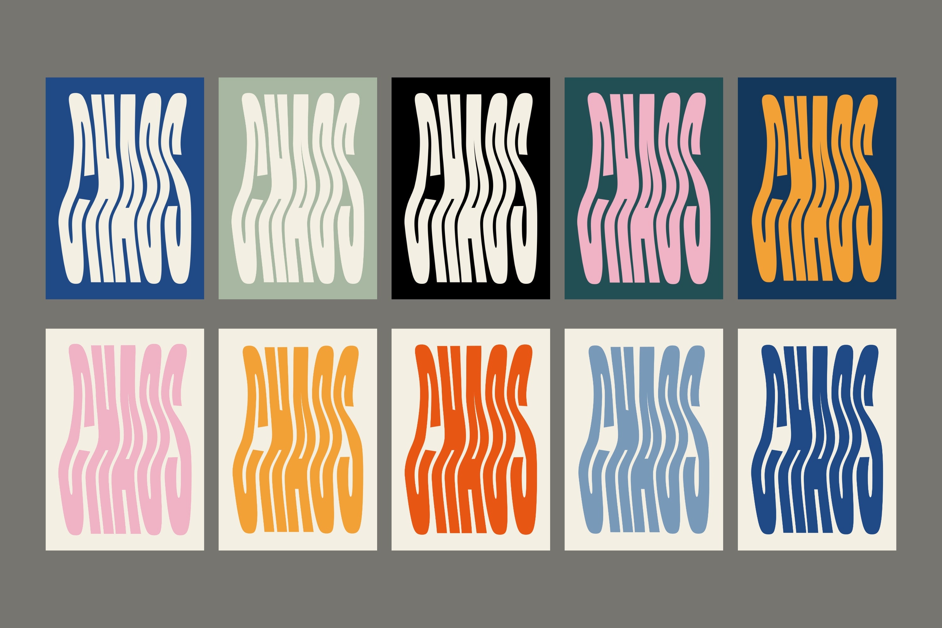 CHAOS Print Digital Wall Art Wavy Print Typography Print Retro - Etsy