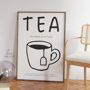 Cup of Tea Art Print, Dining Room Poster, Food Print, Llustration ...