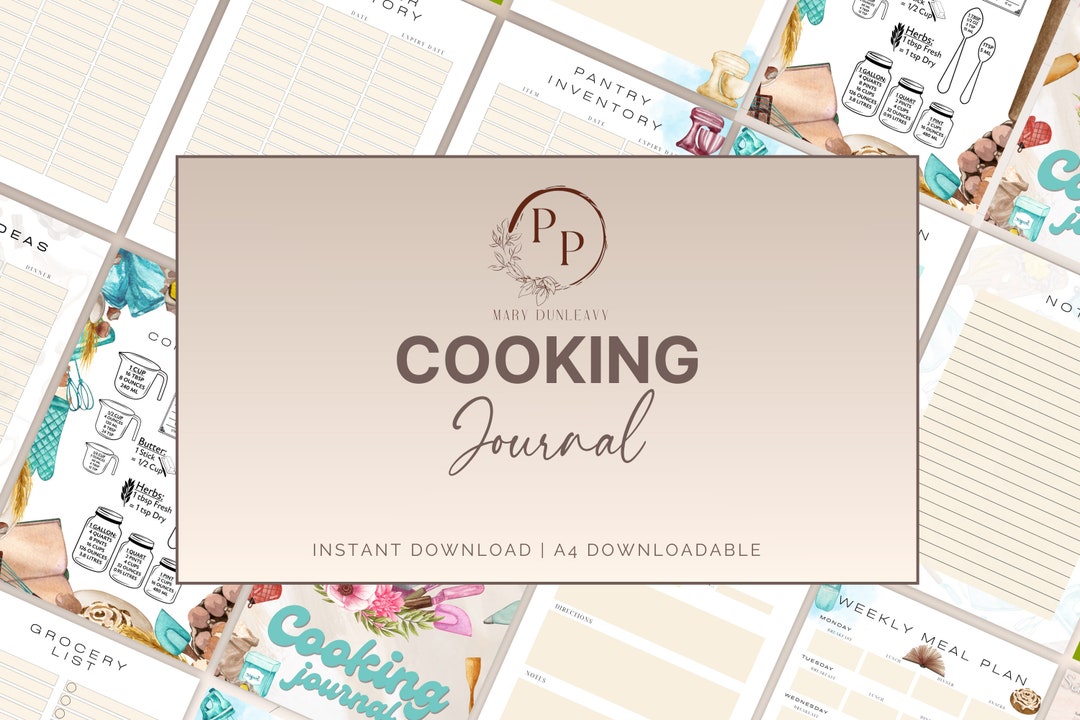 Printable Cooking Journal Food Planner Daily Meal Planner - Etsy