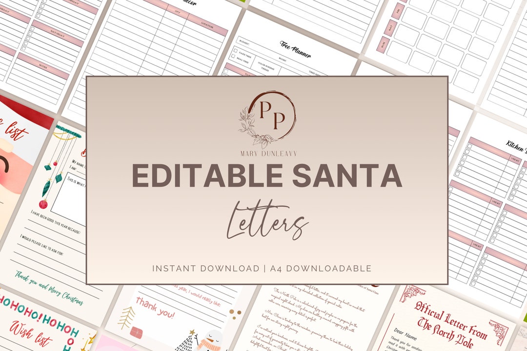 Editable Santa Letters Christmas Childrens Letters to Santa - Etsy