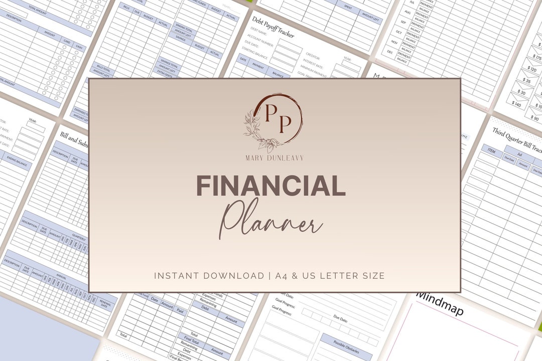 Financial Plan, Financial Printable, Financial Tracker, Financial ...