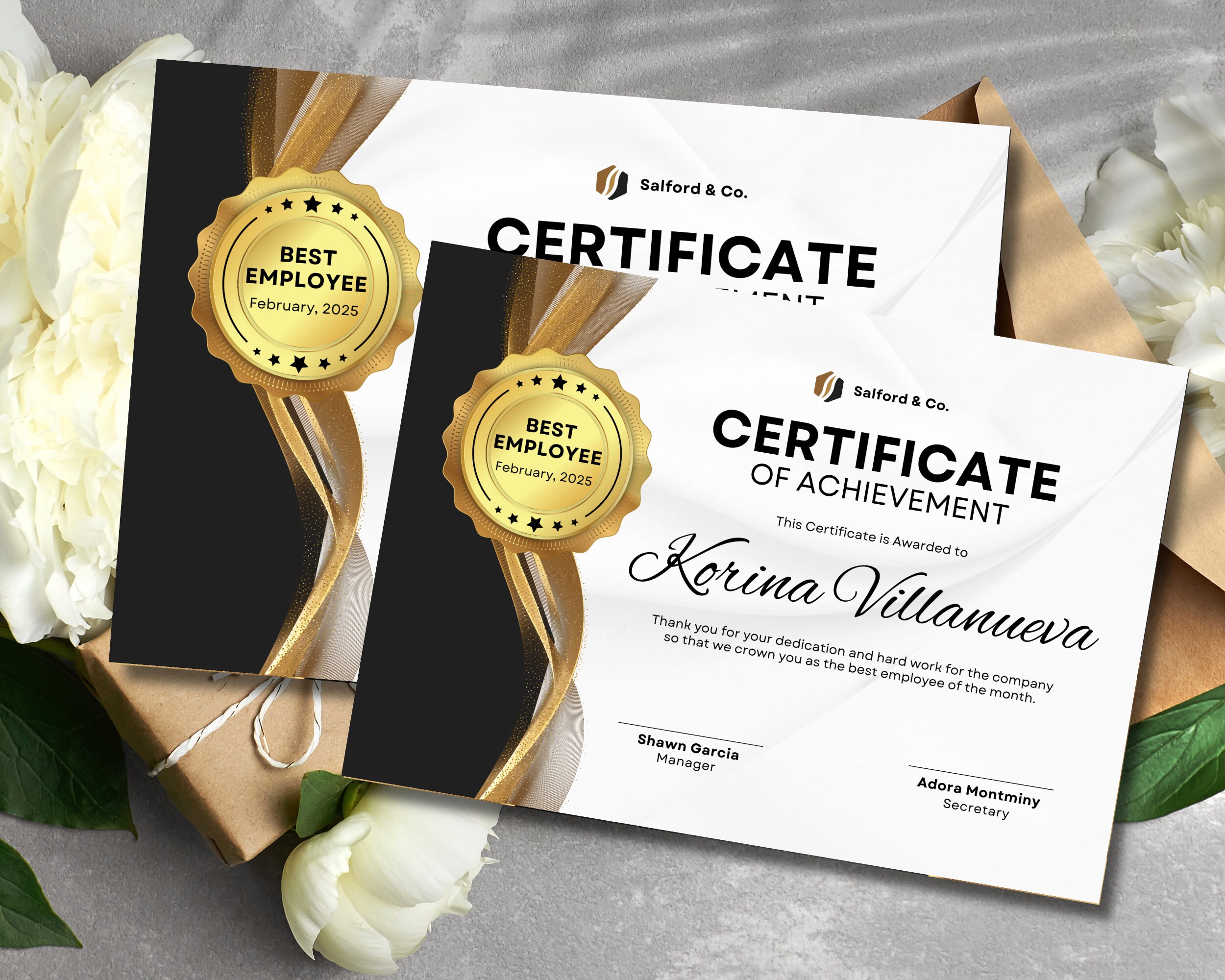 Modern Gold Black Certificate Frame, Elegant Diploma Holder, Sleek Wall ...