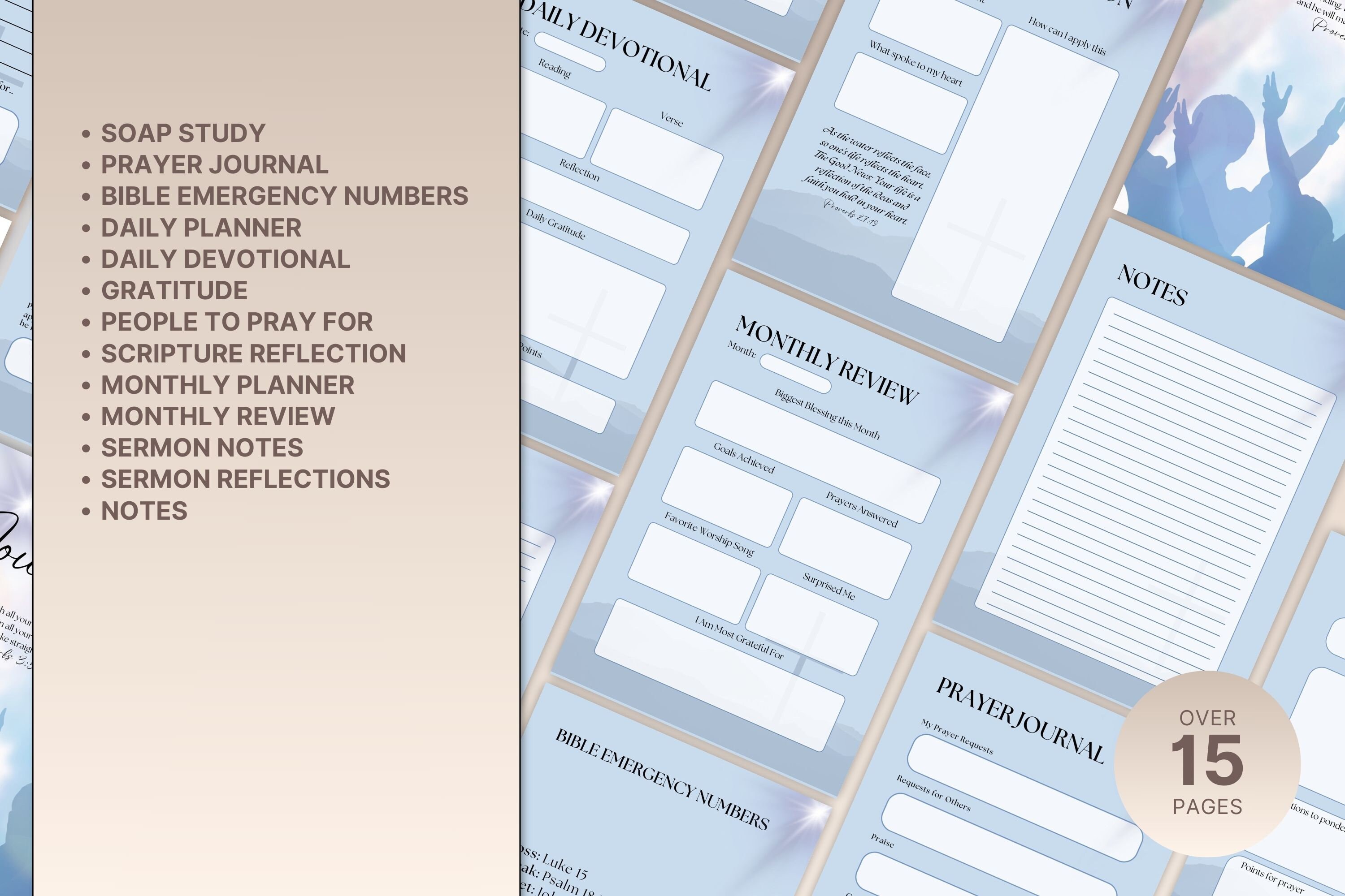 Printable Bible Journal Bible Study Journal Prayer Journal Devotional ...