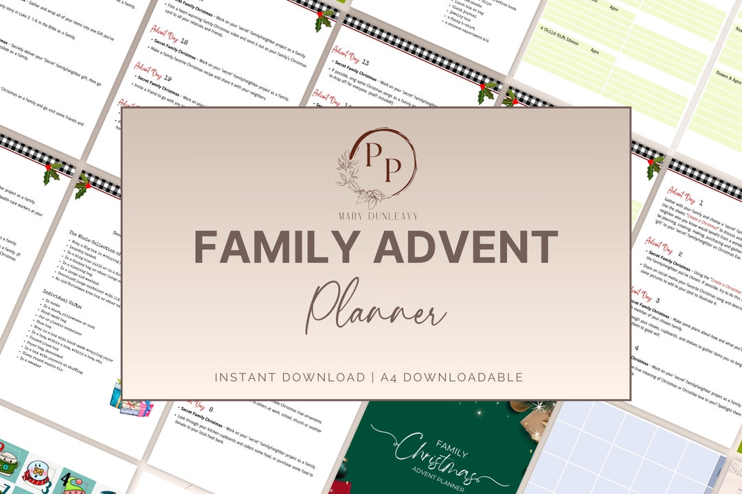 Printable Family Advent Planner Christmas Planner - Etsy