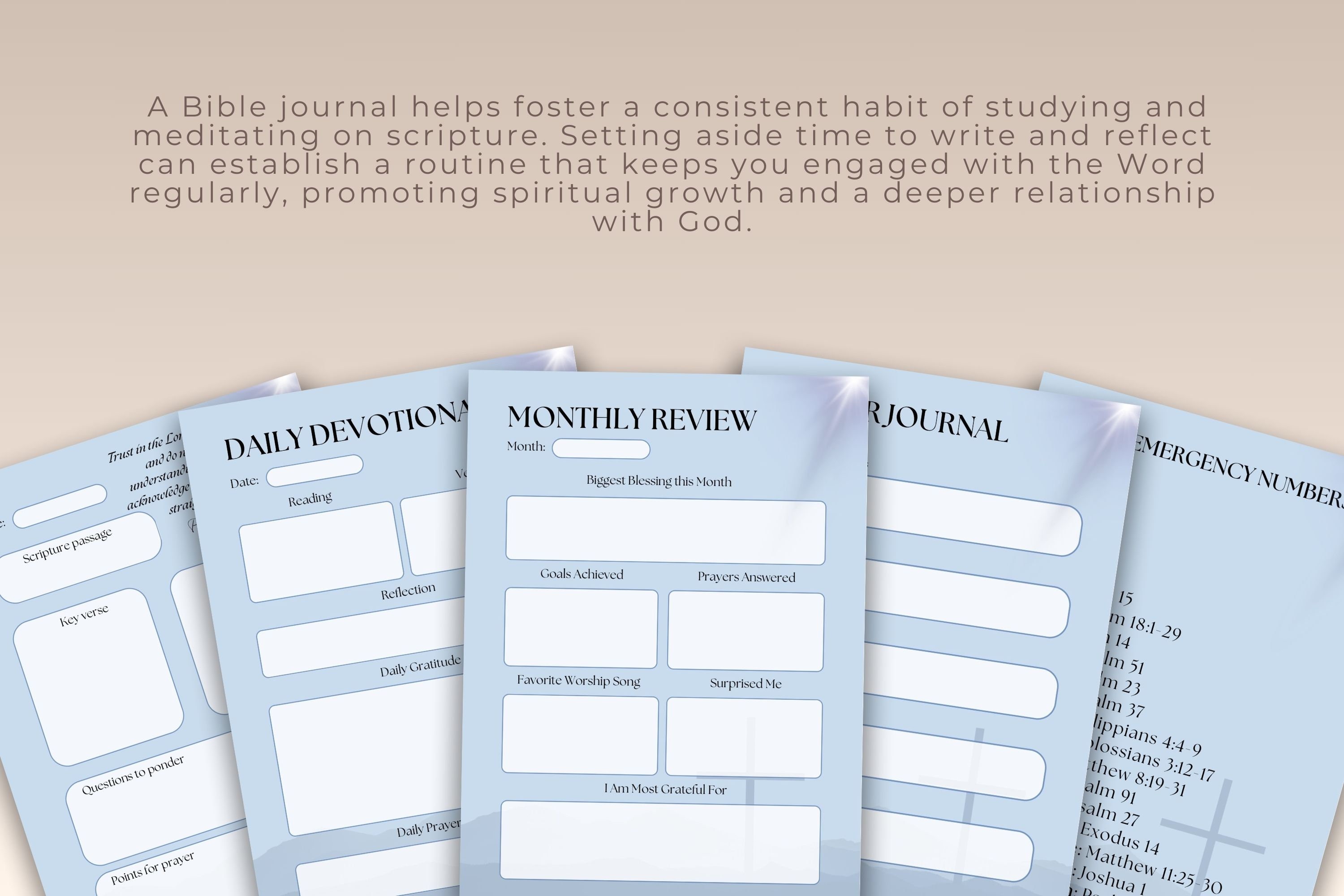 Printable Bible Journal Bible Study Journal Prayer Journal Devotional ...
