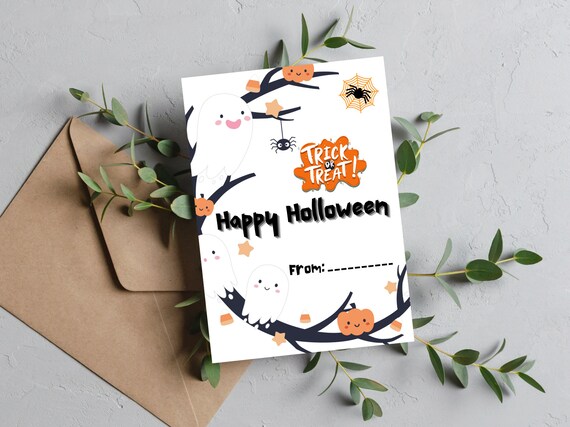 Trick or Treat Cards for Kids Halloween Party Invite for - Etsy