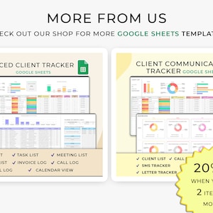Client Call Tracker & Email Tracker, Google Sheets, Call Log, Small ...