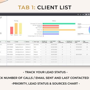 Client Call & Email Tracker, Small Business Template, Google Sheets ...
