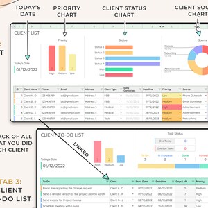 Client Tracker Small Business Template Google Sheets CRM - Etsy