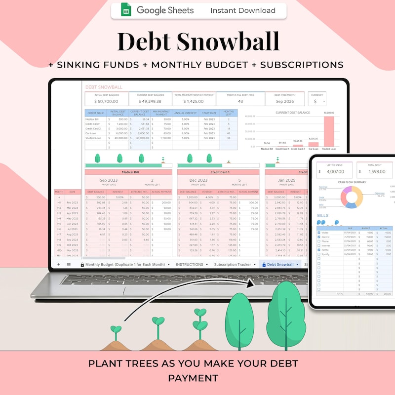 Debt Calendar Snowball - Etsy