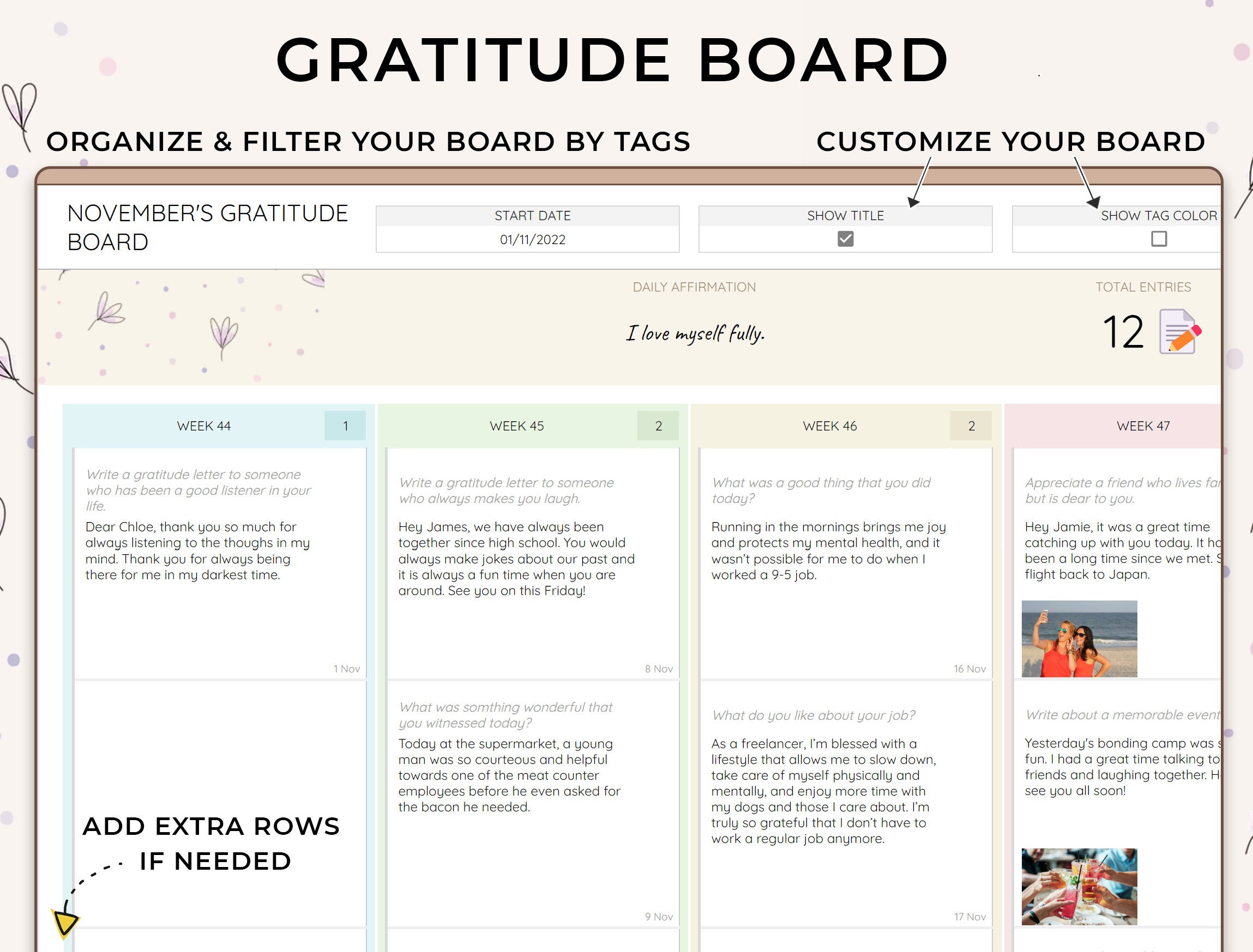 Digital Gratitude Journal, 100 Journal Prompts, Mindfulness Journal ...