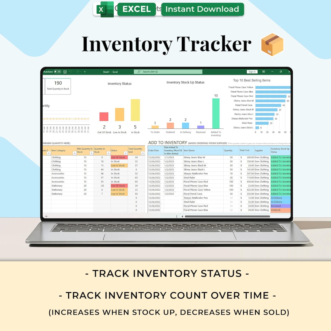 Inventory Tracker Excel Template, Small Business Inventory Management ...