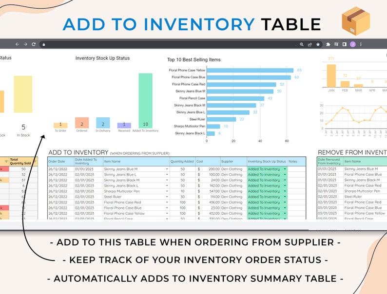 Inventory Tracker Spreadsheet Google Sheets Inventory - Etsy