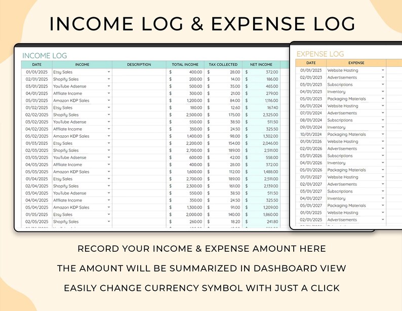 Income and Expense Tracker Google Sheets, Financial Planner, Monthly ...