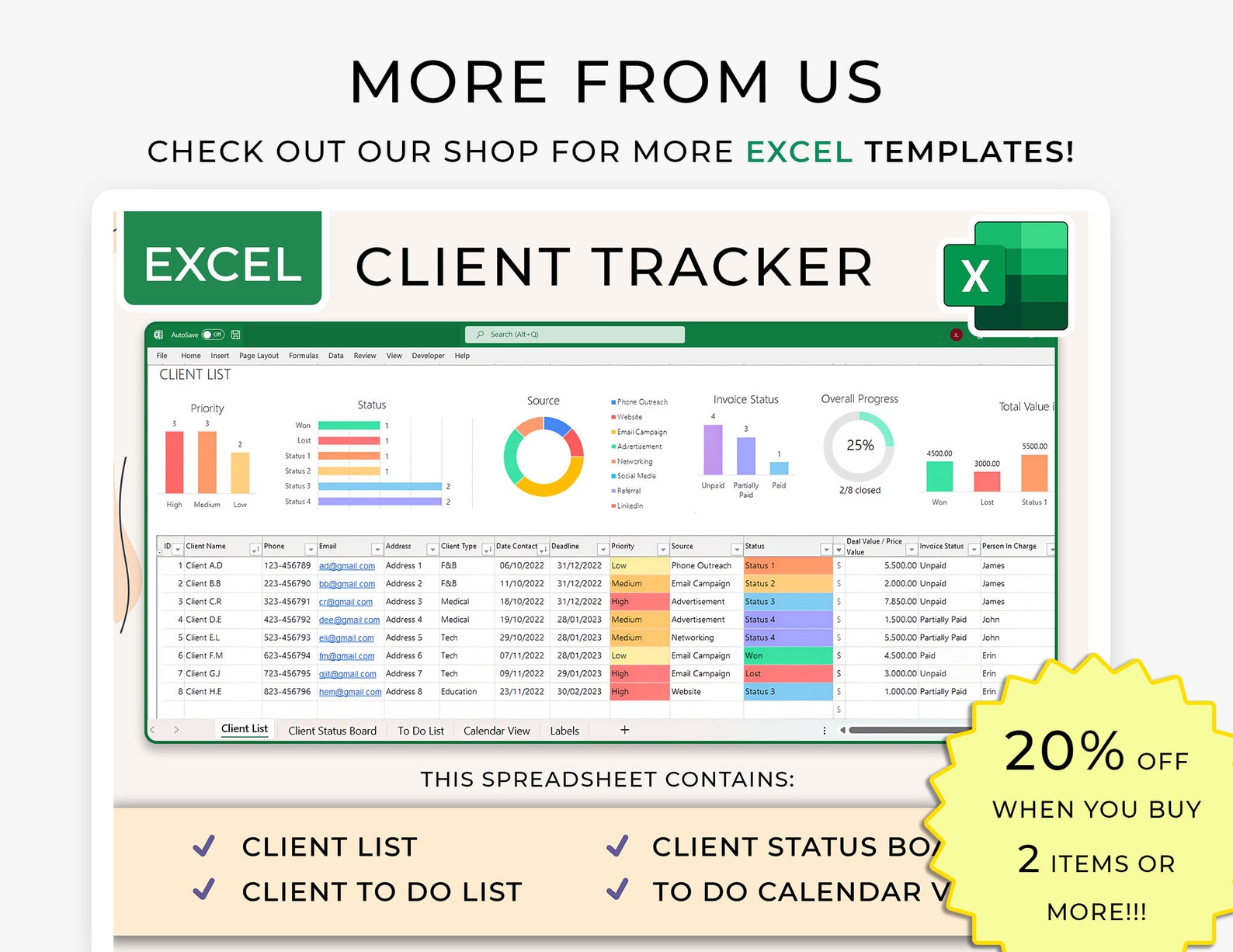 Excel Inventory Tracker Spreadsheet Template Inventory - Etsy
