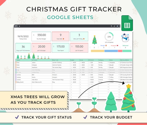 Christmas List Template Spreadsheet