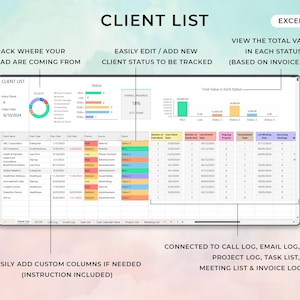 Excel Client Tracker, CRM Dashboard, Excel Small Business Template ...