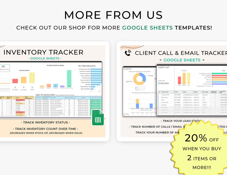Client Tracker, Small Business Template, Google Sheets Planner, CRM ...