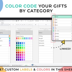 Christmas Gift Tracker, Google Sheets Template, Christmas Planner for ...