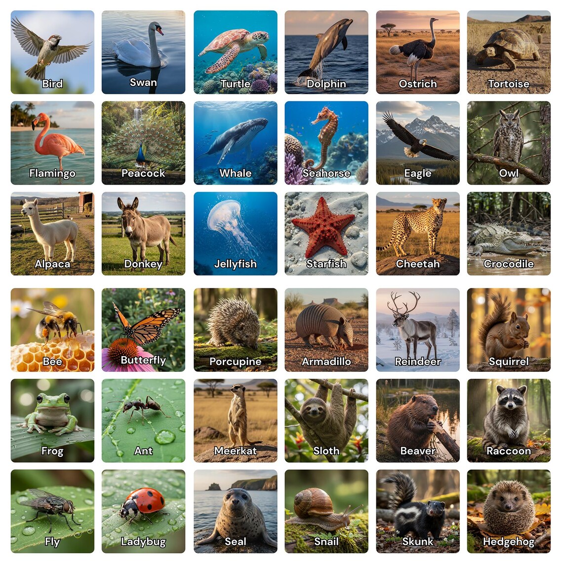 Baby Animal Matching Game, Flashcards Printable, Animal Memory for Kids ...